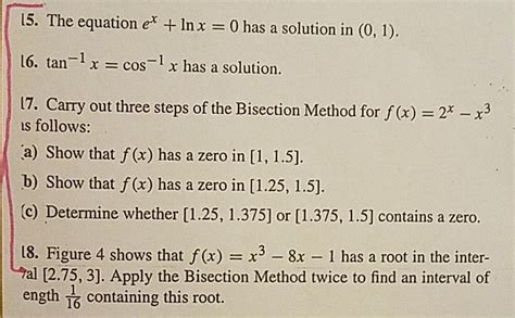 Solved The Equation E In X Has A Solution In Chegg Com