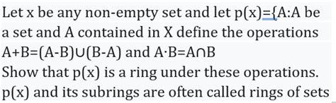 Solved Let X Be Any Non Empty Set And Let Px Aa Be A Set