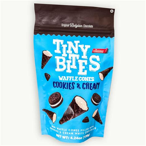 Tiny Bites Cookies And Cream Waffle Cones 4 24oz Noble Crunch