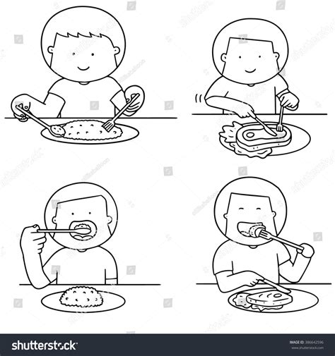 99 나이프 밥먹는 아이 일러스트 이미지 스톡 사진 및 벡터 Shutterstock