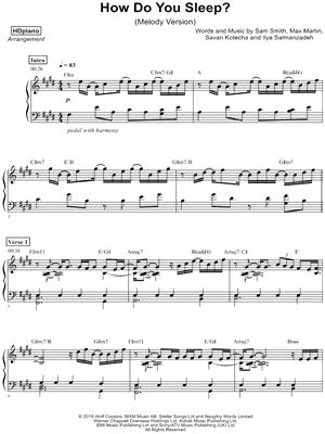 How Do You Sleep Sheet Music By Sam Smith