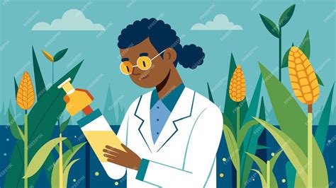 Premium Vector A Researcher Inspecting Genetically Modified Corn