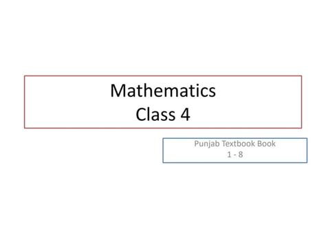 Mathematics Lesson Plan Class 4 Pptx
