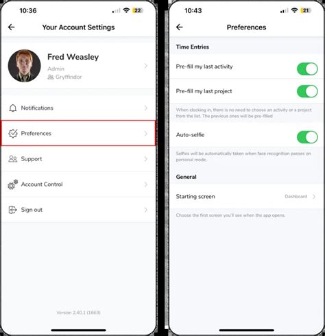 Mobile App Updating Your Account Settings