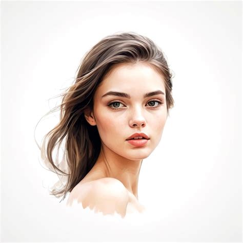 Premium Photo Girl Model Illustration White Background