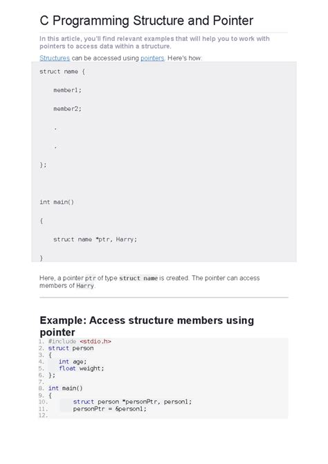 Structure Tutorial C Programming Structure And Pointer In This Article Youll Find