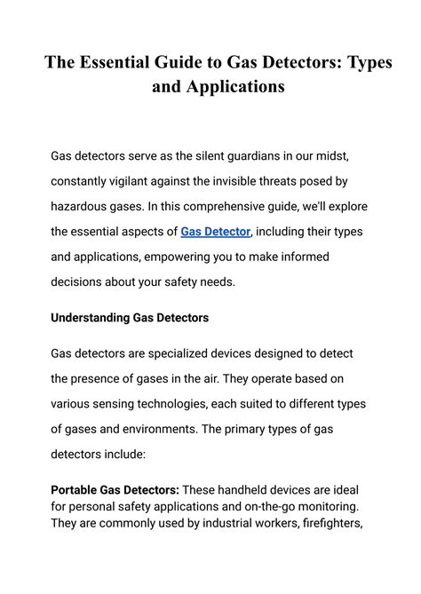 Ppt The Essential Guide To Gas Detectors Types And Applications