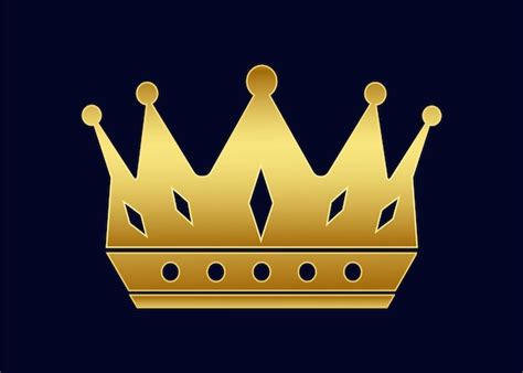 럭셔리 골드 로얄 킹 크라운 아이콘 실루엣 프리미엄 벡터