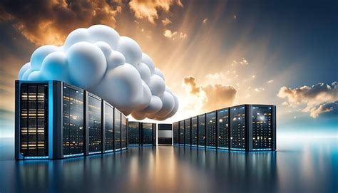 premium photo cloud computing data and transfer for network connection or platform for storage