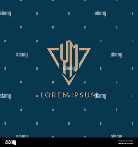 Ym Logo Initials Triangle Shape Style Creative Logo Design Vector
