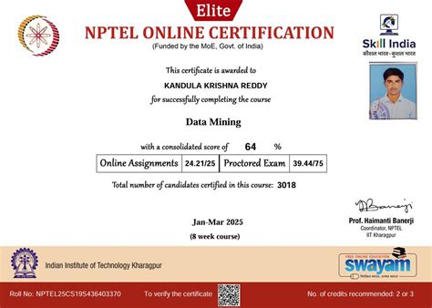 Datamining Nptel Ai Machinelearning Datascience Skillindia Elite