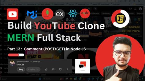 Part 13 Comment Postget In Node Js Build Youtube Clone Using Mern React Js Project