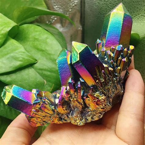 Rainbow Aura Quartz Home Décor Rocks And Geodes Home And Living Pe