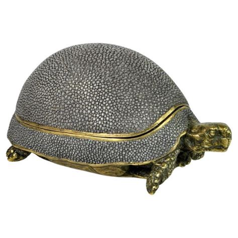 Vintage Solid Brass Large Turtle Lidded Box Sculpture At 1stdibs