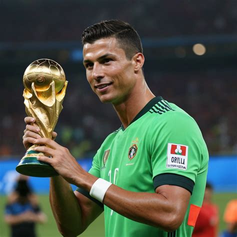 كريستيانو رونالدو يحمل كاس العالم بيكاسو الخليج Gulf Picasso