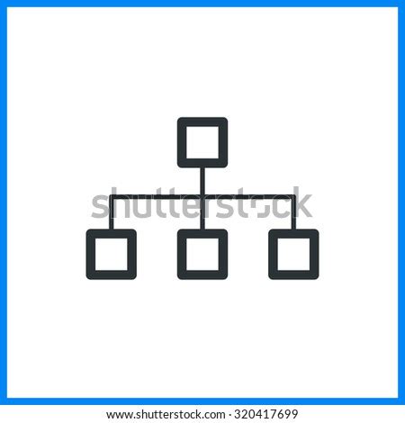 Vector Illustration Of Tree Chart Line Flat Icon Stock Vector