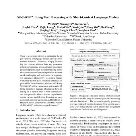 Segment Long Text Processing With Short Context Language Models Acl Anthology