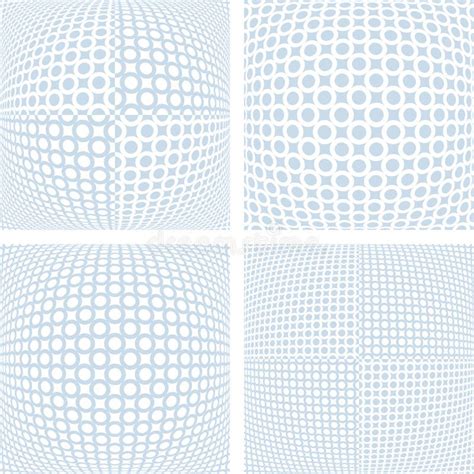Patterns In 3d Spherical Shape Convex Textures Set Stock Vector
