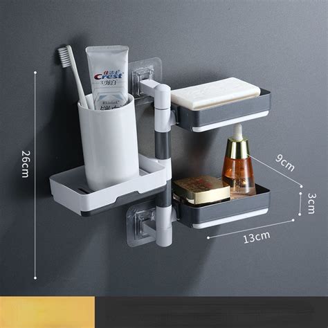 Drilling Free Soap Holder Wall Mounted Three Layer Soap Organizer Soap
