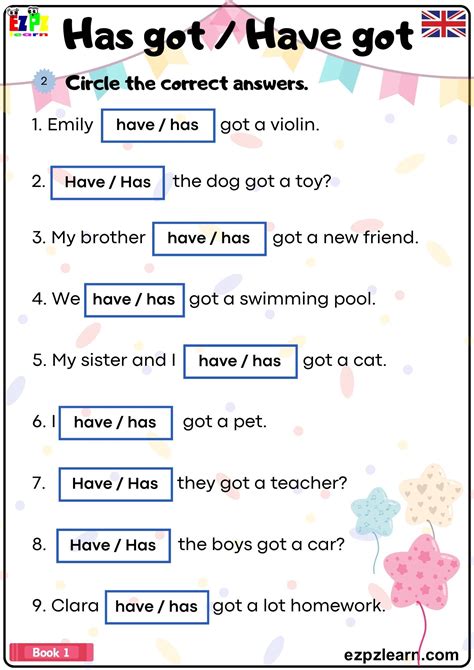 Has Got And Have Got Grammar Worksheet Circle The Correct Answers Pdf