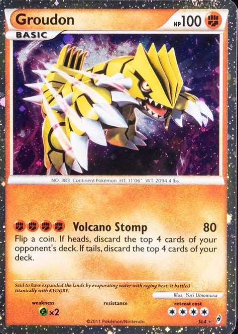 Groudon 2011 Call Of Legends Sl4 Shiny Rare Price Guide Sports Card