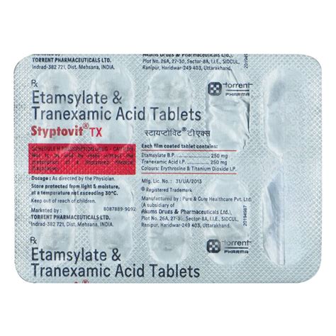Styptovit Tx 250 Mg250 Mg Tablet Uses Side Effects Price Apollo