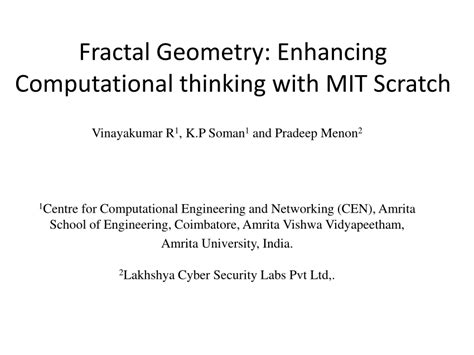 PDF Fractal Geometry Enhancing Computational Thinking With MIT Scratch