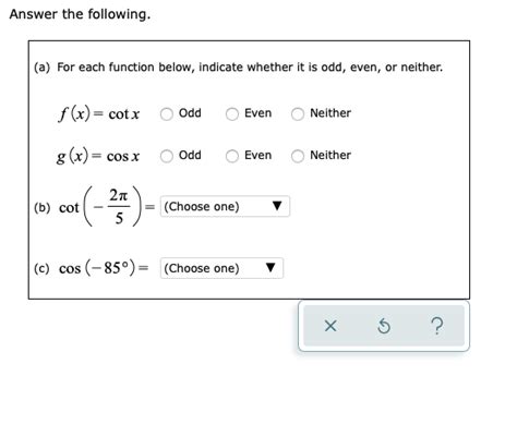 solved answer the following a for each function below