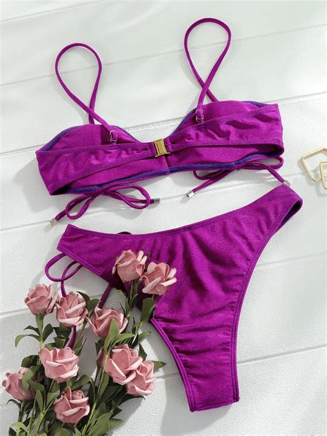 High Cut Solid Tie Up Micro Bikinis Free Shipping