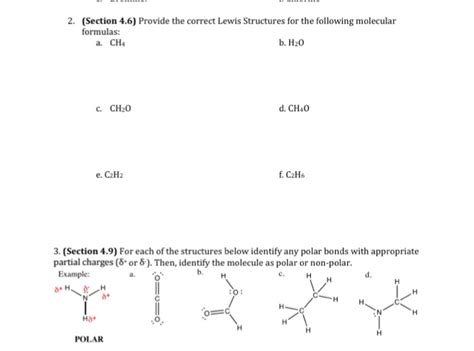 Solved Section Provide The Correct Lewis Structures Chegg