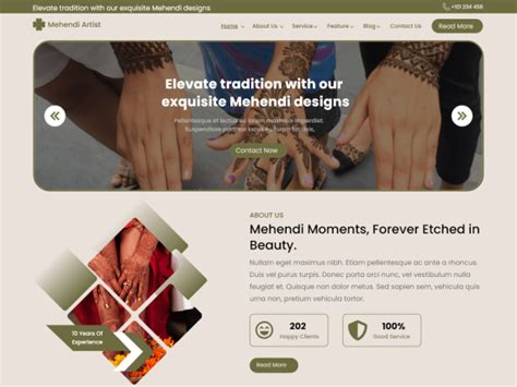 Heena Mehndi Artist Free Blogging Wordpress Theme Download