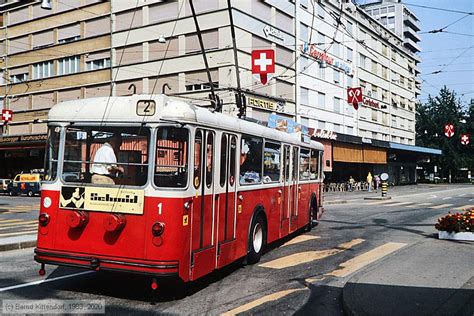 Schweiz Oberleitungsbusse Biel Bienne Historische Fahrzeug Serien