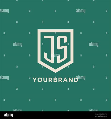 Js Initial Logo Monogram Shield Geometric Shape Design Vector Graphic
