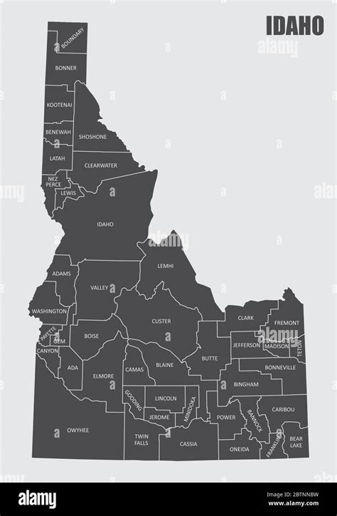 Printable County Map Of Idaho