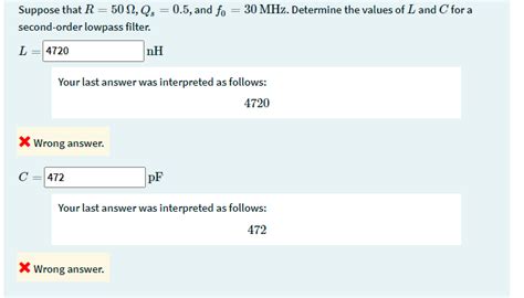 Suppose That R 50 Qs 05 And F0 30 MHz StudyX