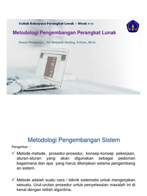 Week 9 10 Metodologi Pengembangan Perangkat Lunak Pdf