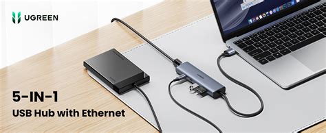 Ugreen Usb To Ethernet Adapter 5 In 1 Usb Hub With