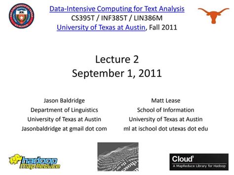 Lecture 2 Data Intensive Computing For Text Analysis Fall 2011 Ppt