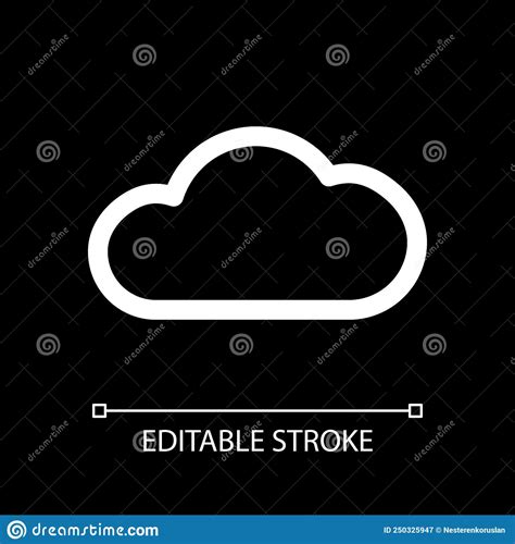 Cloud White Linear Ui Icon For Dark Theme Stock Vector Illustration Of Forecast Cloud 250325947