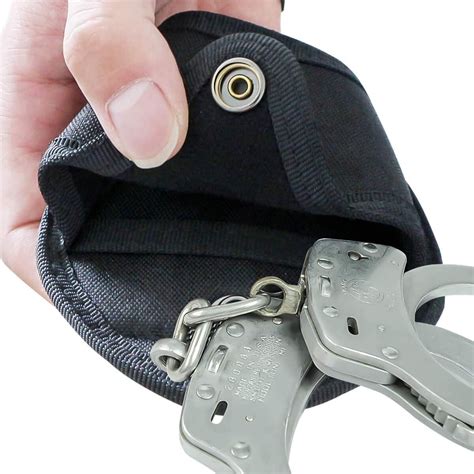 Калъф за белезници с щипка за колан черен материал Cordura полиция охрана Emag Bg