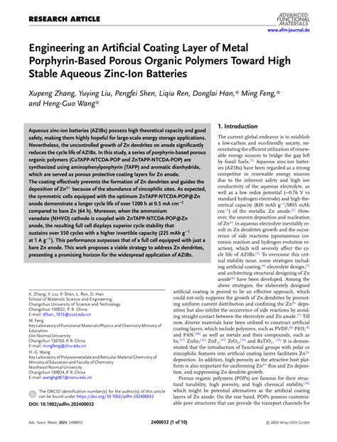 Engineering An Artificial Coating Layer Of Metal Porphyrin‐based Porous Organic Polymers Toward