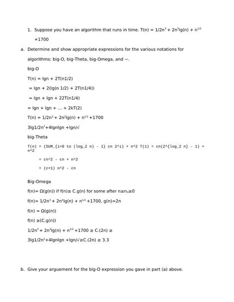 Algorithm Analysis Big O Big Theta Big Omega And More