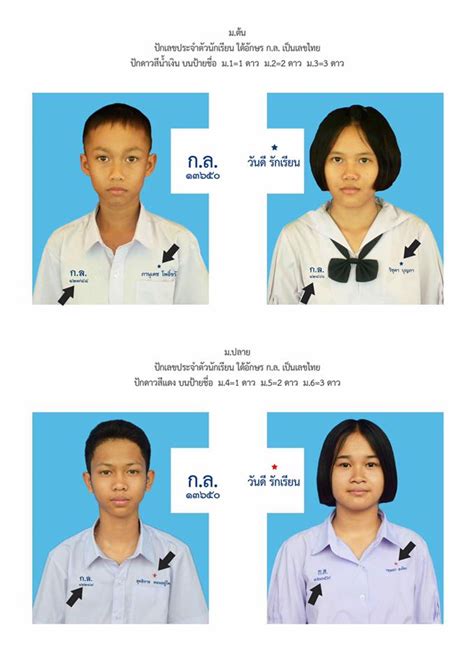 ระเบียบการปักชื่อ ชุดนักเรียน ม 1 โรงเรียนกงไกรลาศวิทยา