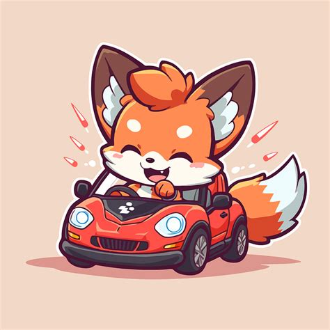 여우 차 만화 pixabay의 무료 벡터 그래픽