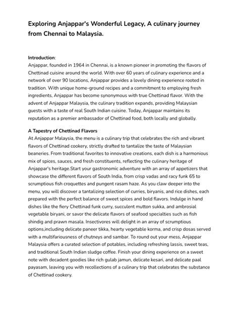 Anjappar Malaysia Guest Post Pdf Curry Indian Cuisine