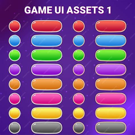 Premium Psd Casual Game Ui Kit Complete Game Assets With Colorful Buttons