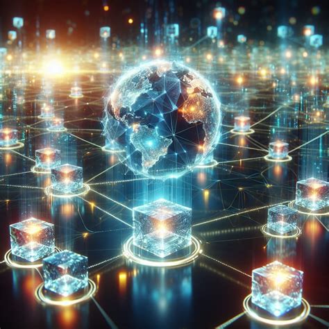 Abstract Blockchain Technology Visualization Ai Art Generator Easy