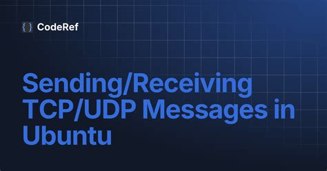 Sendingreceiving Tcpudp Messages In Ubuntu Coderef