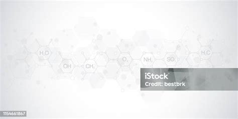 화학 공식과 분자 구조와 부드러운 회색 배경에 추상 화학 패턴입니다 과학 및 혁신 기술에 대 한 개념과 아이디어 템플릿 디자인 주기율표에 대한 스톡 벡터 아트 및 기타