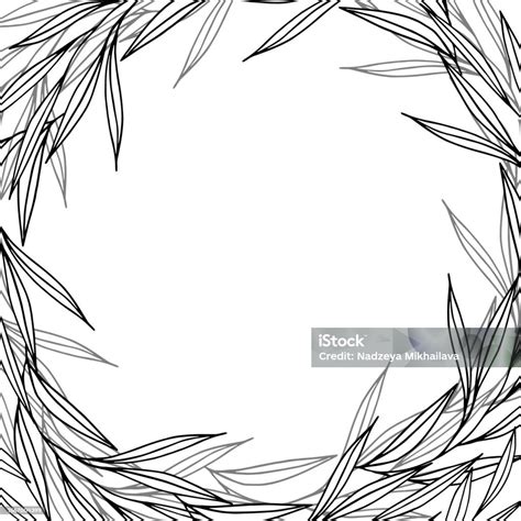 벡터 손으로 그린 식물 원형 프레임에 꽃이 있다 우아한 미니멀 스타일 꽃무늬 격리 그림 라운드 라인 테두리 청첩장 및 카드 로고 디자인 및 포스터 템플릿 문신 결혼식에 대한